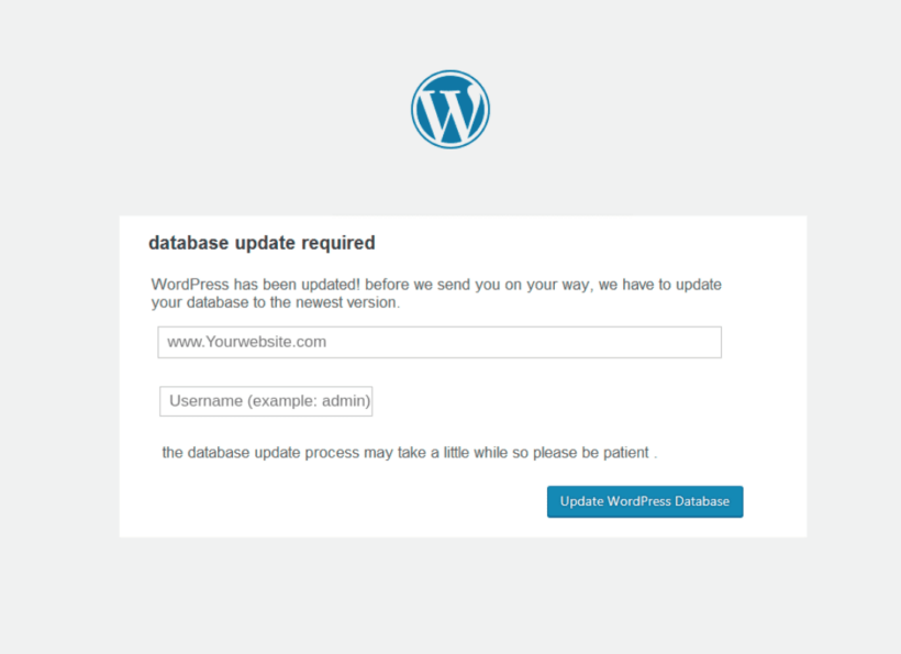 WordPress Database Upgrade Phishing Campaign