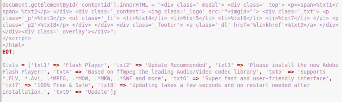 CSS-JS Steganography in Fake Flash Player Update Malware