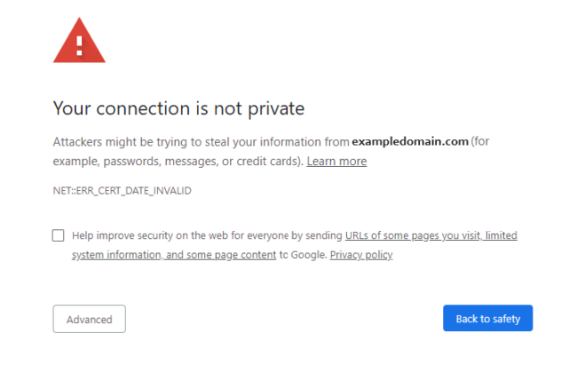 How to Fix the NET::ERR_CERT_DATE_INVALID Error
