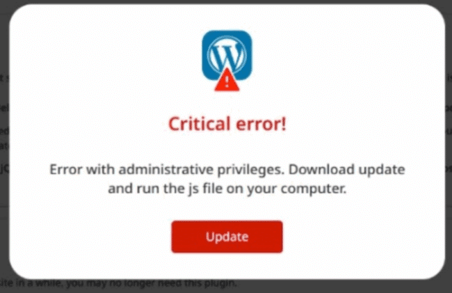 Fake Browser Updates Targeting WordPress Administrators via Malicious ...